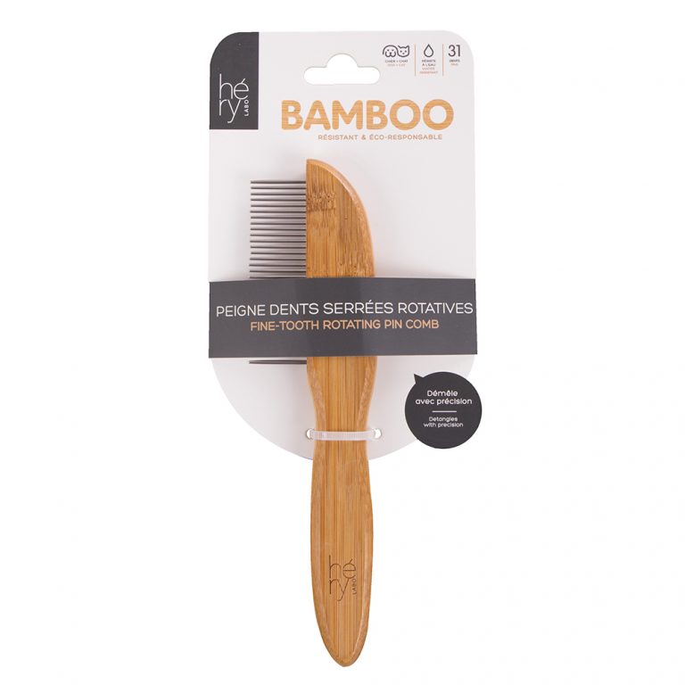 Héry Labo - Bamboo Fine-tooth rotating pin comb - Héry Laboratories